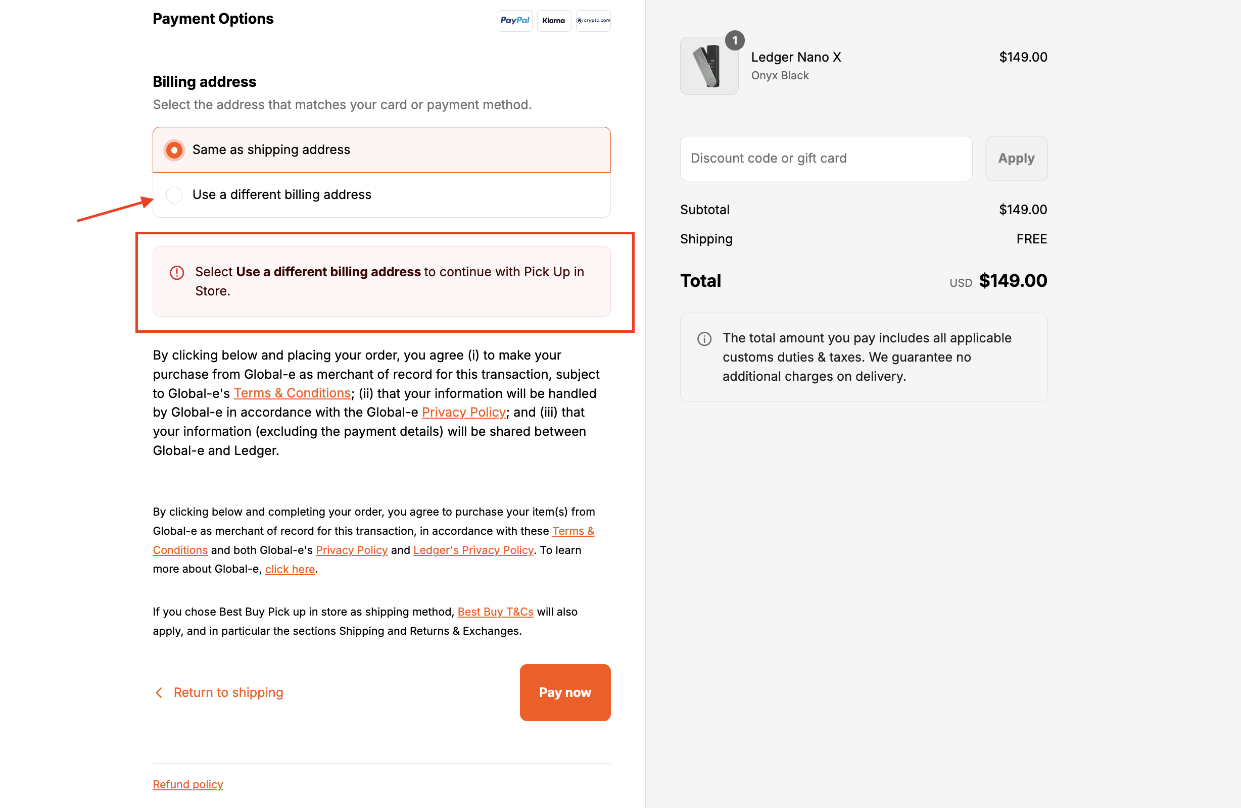How to schedule a Best Buy pickup for your Ledger.com order