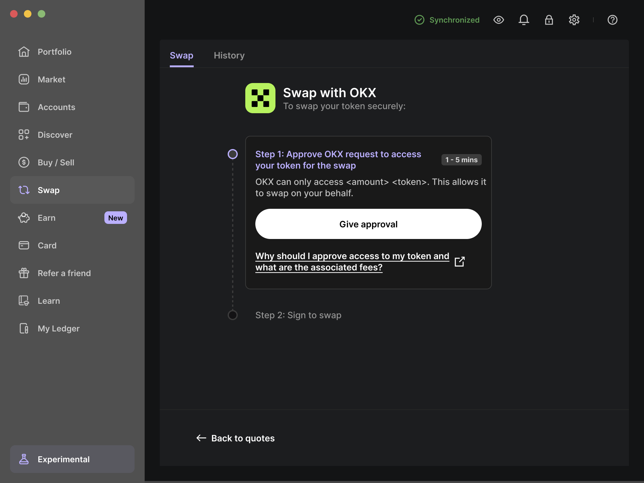 How to swap crypto with OKX DEX through Ledger Wallet™